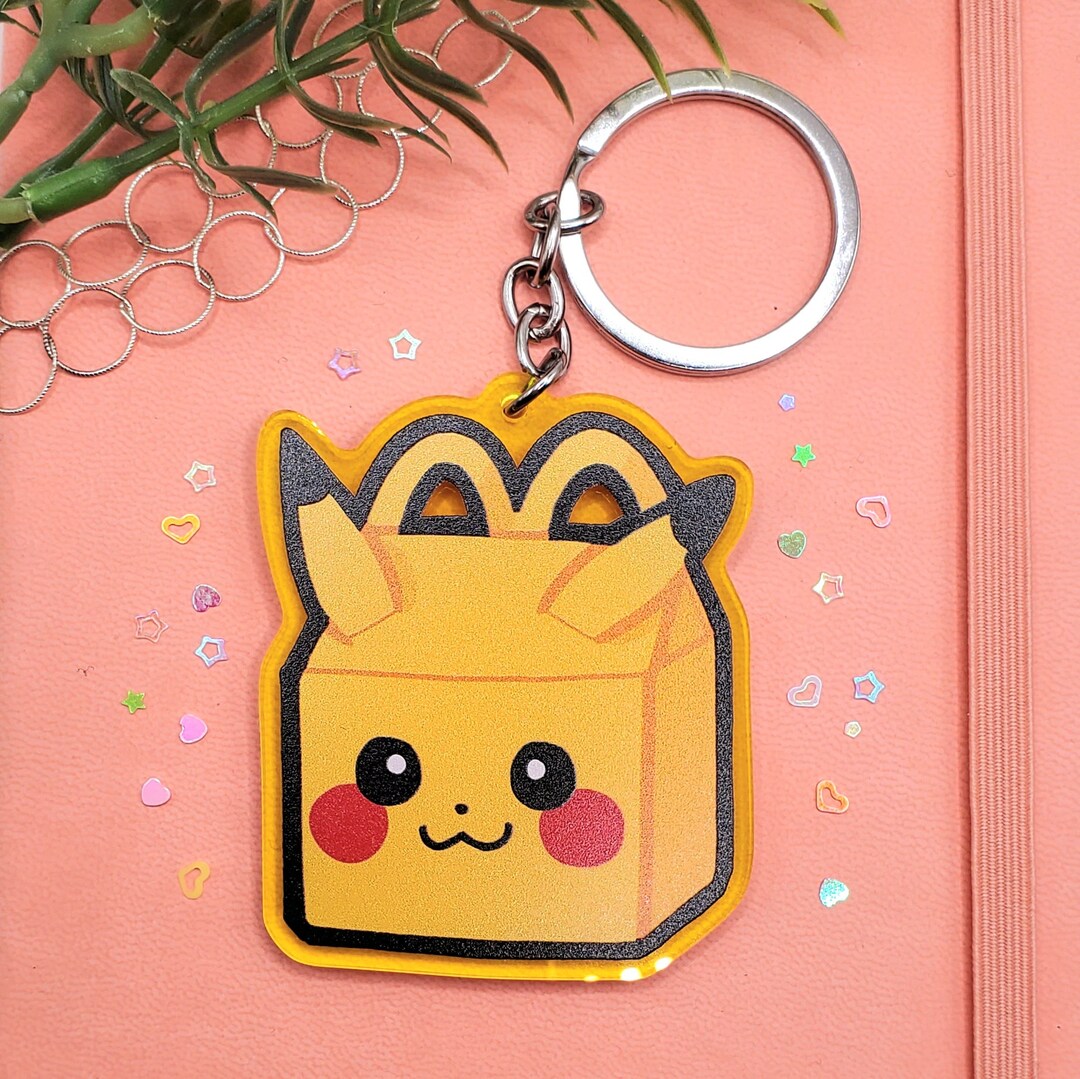 Pikachu Happy Meal Keychain Uncoated Colored Acrylic Charm Pokemon Fast ...