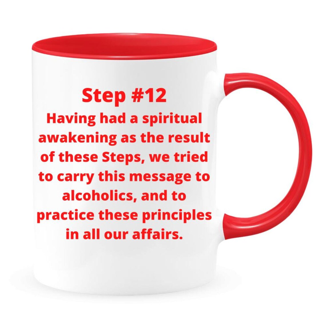 AA Alcoholics Anonymous 12 Step Program Step 12 Red Not a - Etsy
