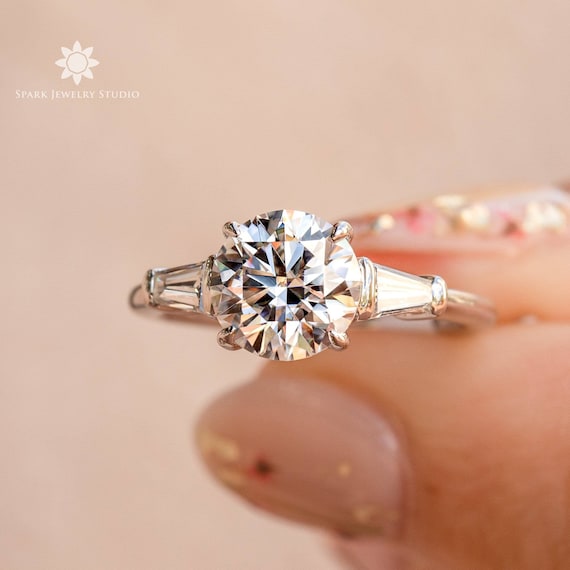 outlets on sale o1s22i1n0723 2CT Moissanite Diamond halo ring 925 Sterling Silver size 8