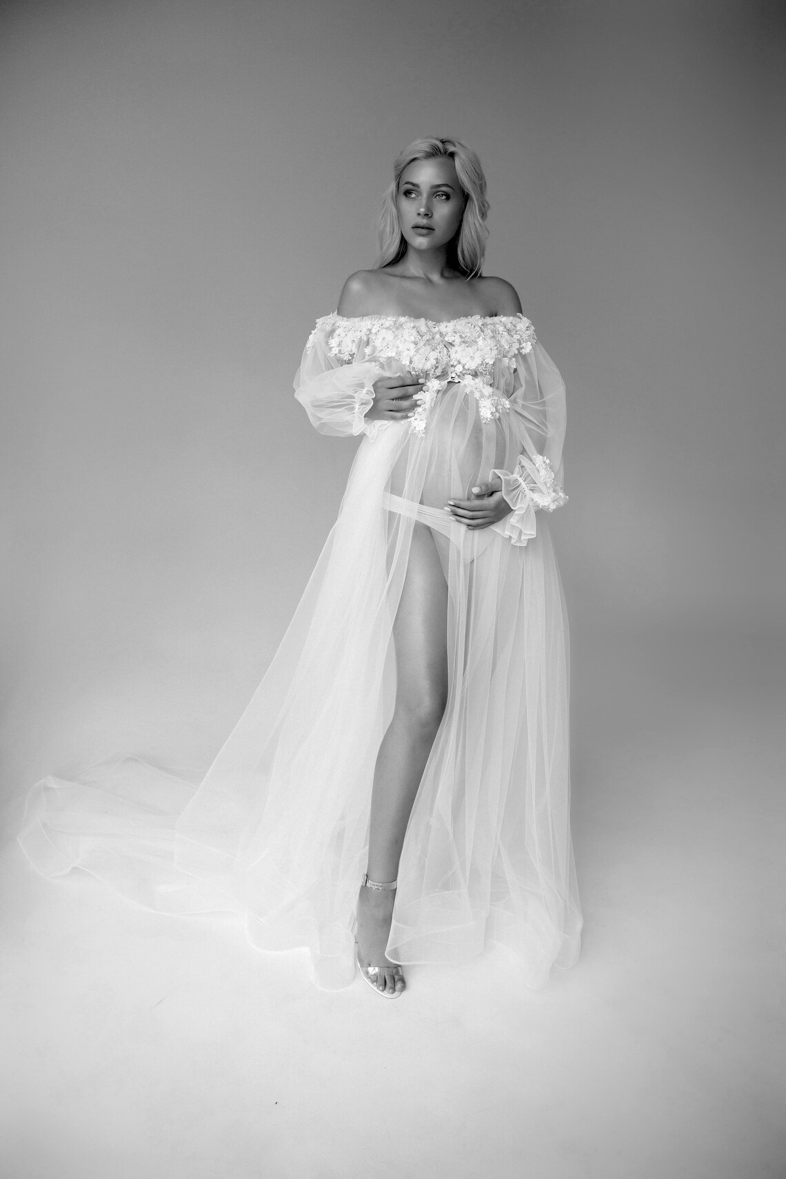 Maternity Dress for Photo Shoot Tulle Maternity Robe Idea for - Etsy