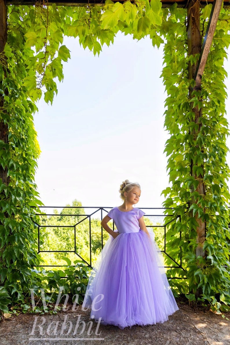 Lilac Flower Girl Dress Purple Dress For Girl Dusty Purple Etsy