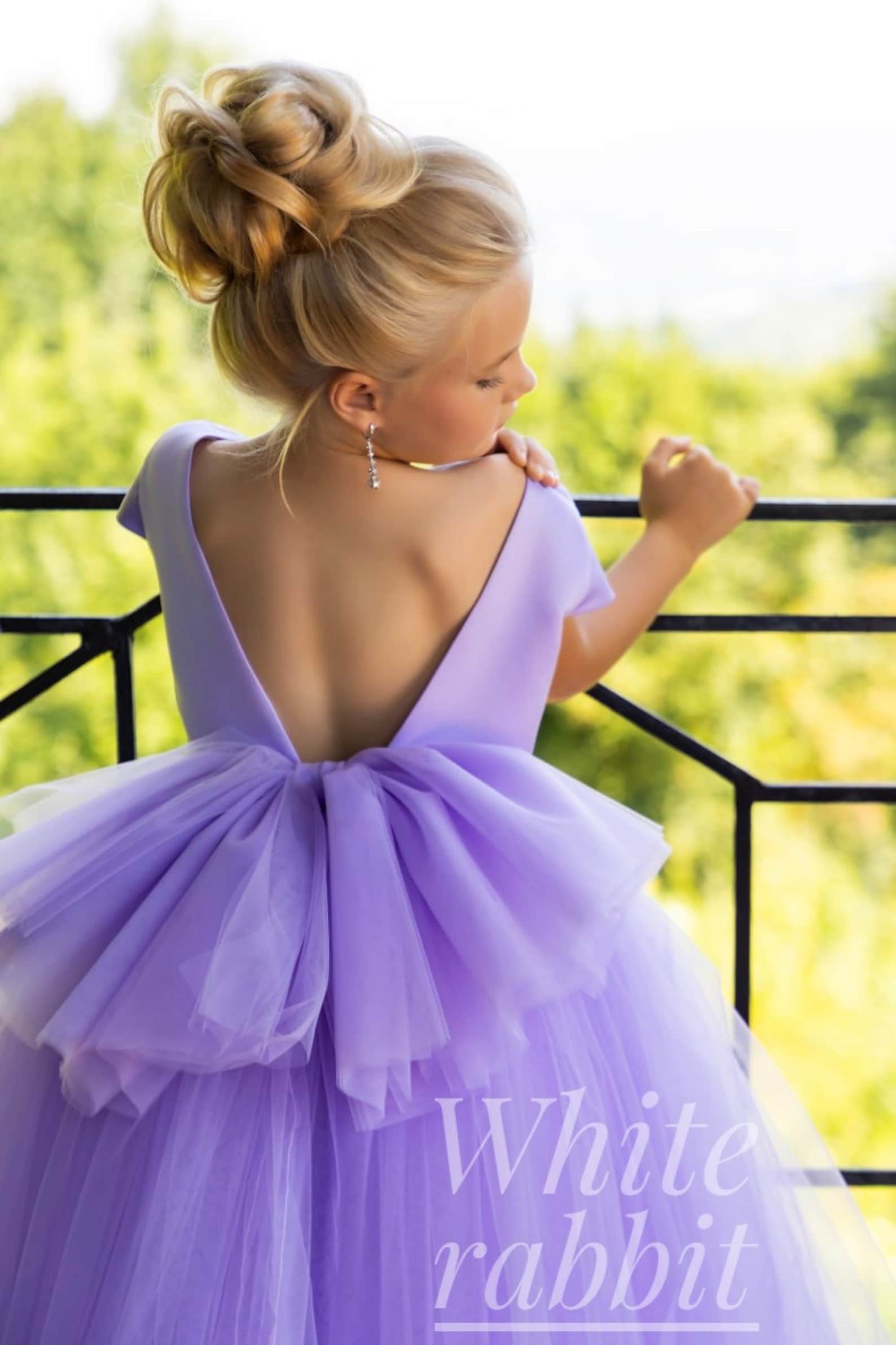 Lilac Flower Girl Dress Purple Dress For Girl Dusty Purple Etsy