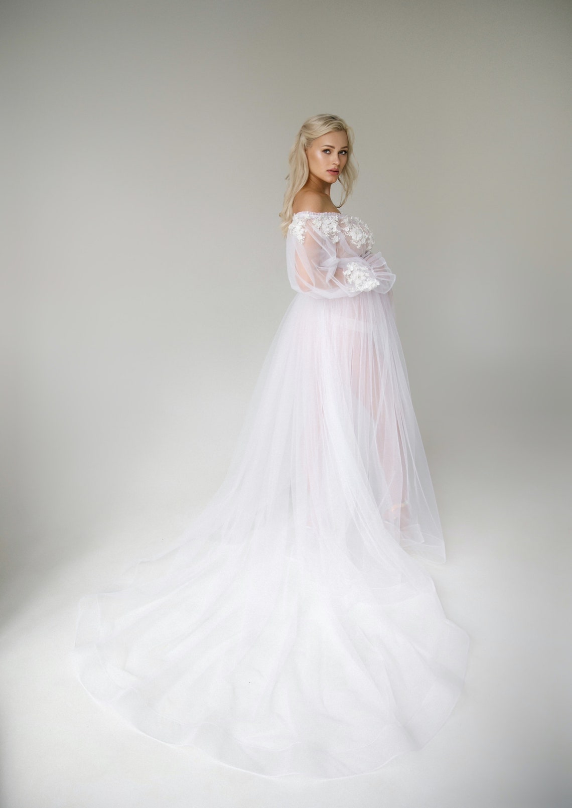 Maternity Dress for Photo Shoot Tulle Maternity Robe Idea for - Etsy