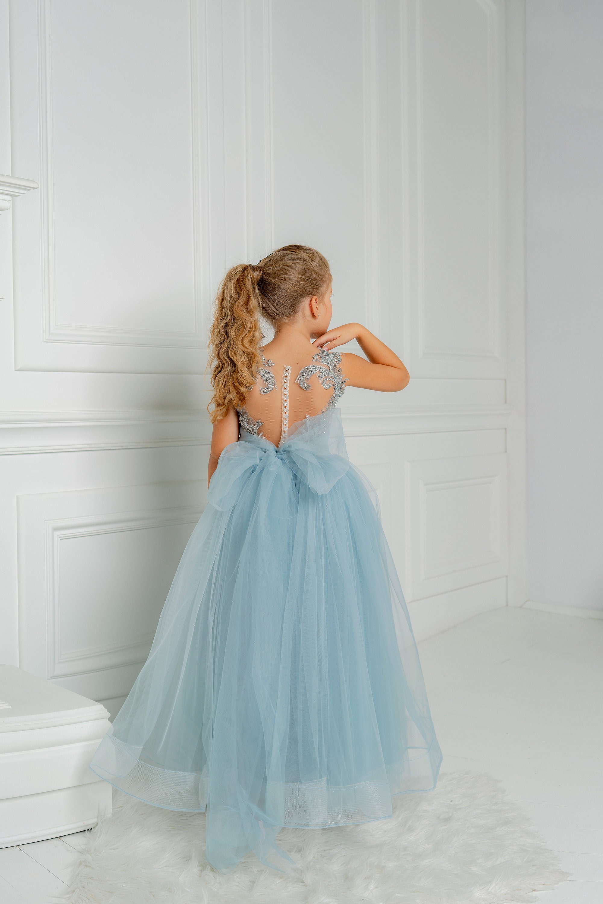 Princess Flower Girl Dresslace Dressflower Girl - Etsy