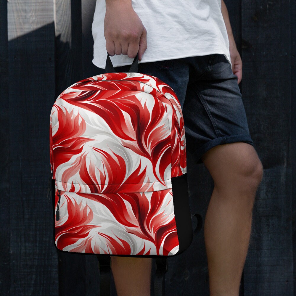 Fiery Red Artistic Urban Backpack Flamboyant Lily Pattern - Etsy