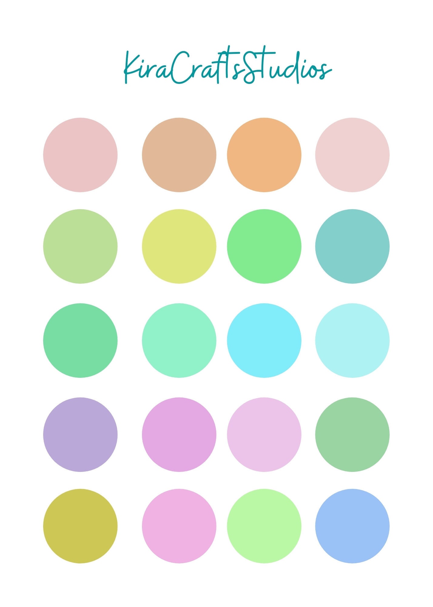 Pastel Dots Stickers | Minimalistic Circles Pastel Dots | Printable ...