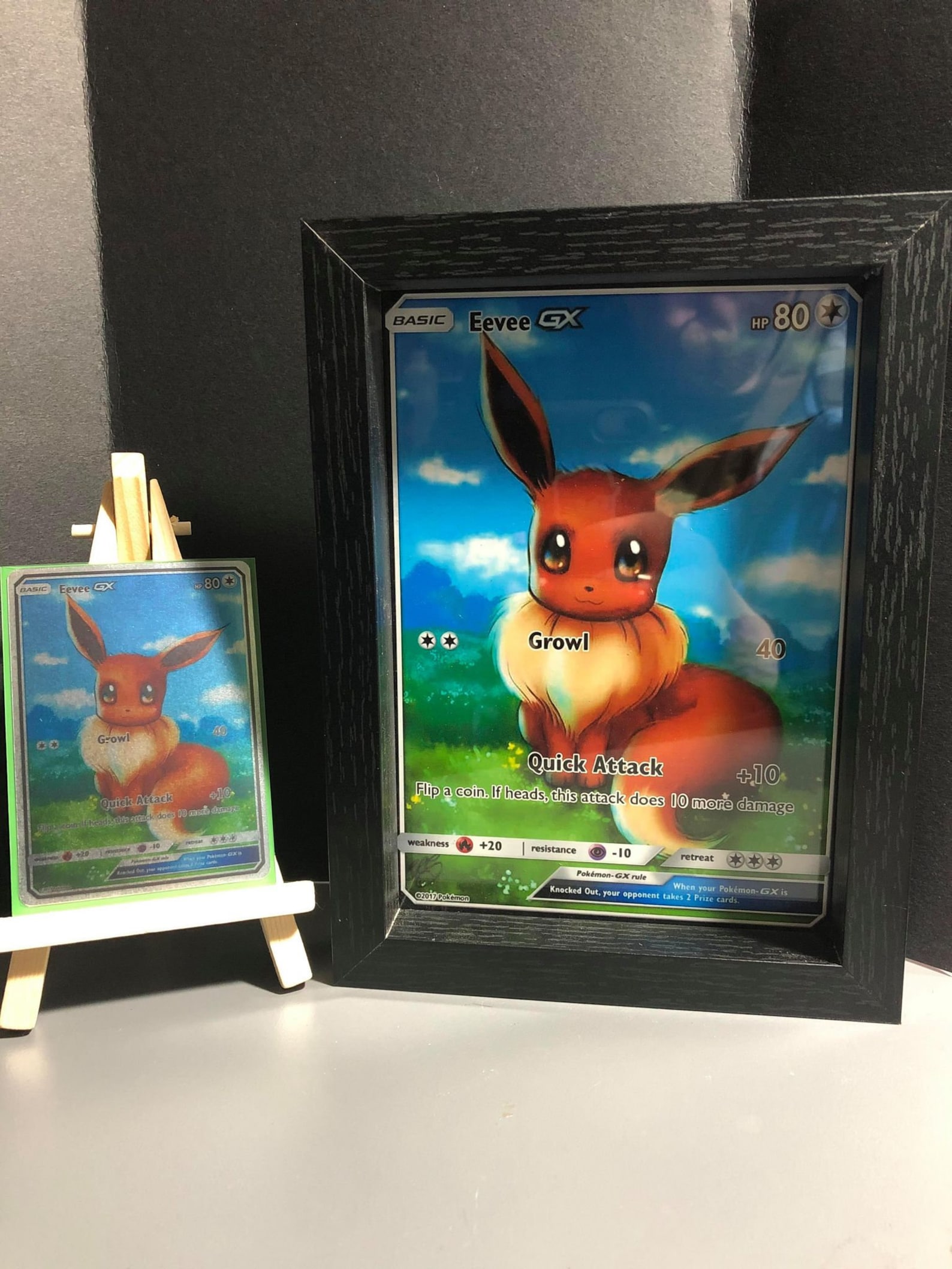 Custom Holographic Pokemon Card With Framed 5x7 - Etsy