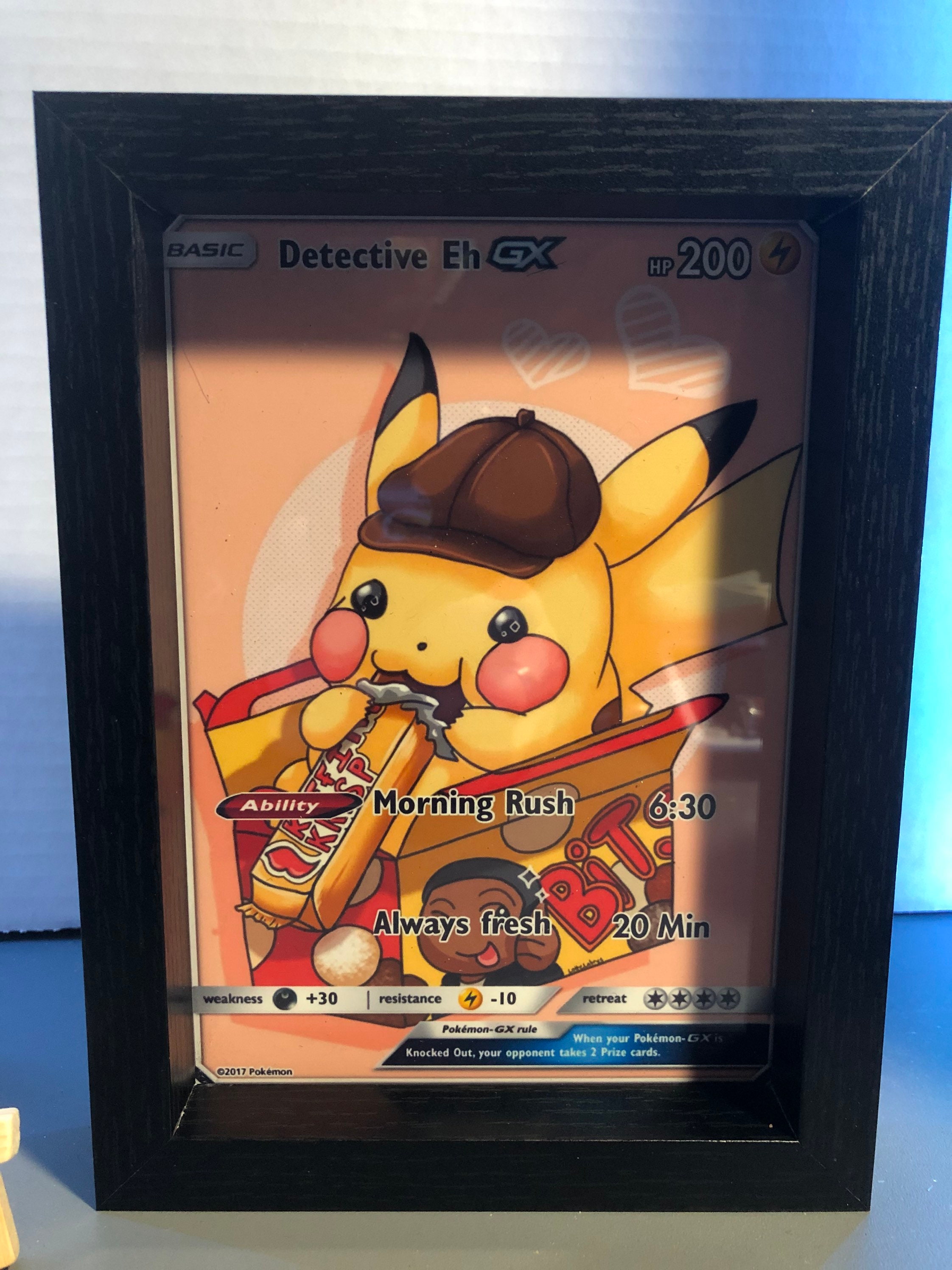 Custom Holographic Pokemon Card With Framed 5x7 - Etsy Custom Holographic Pokemon Card With Framed 5x7 - Etsy