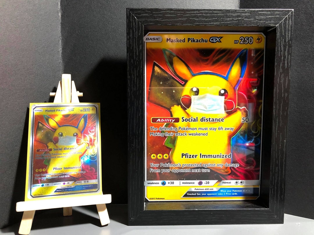 Custom Holographic Pokemon Card With Framed 5x7 - Etsy