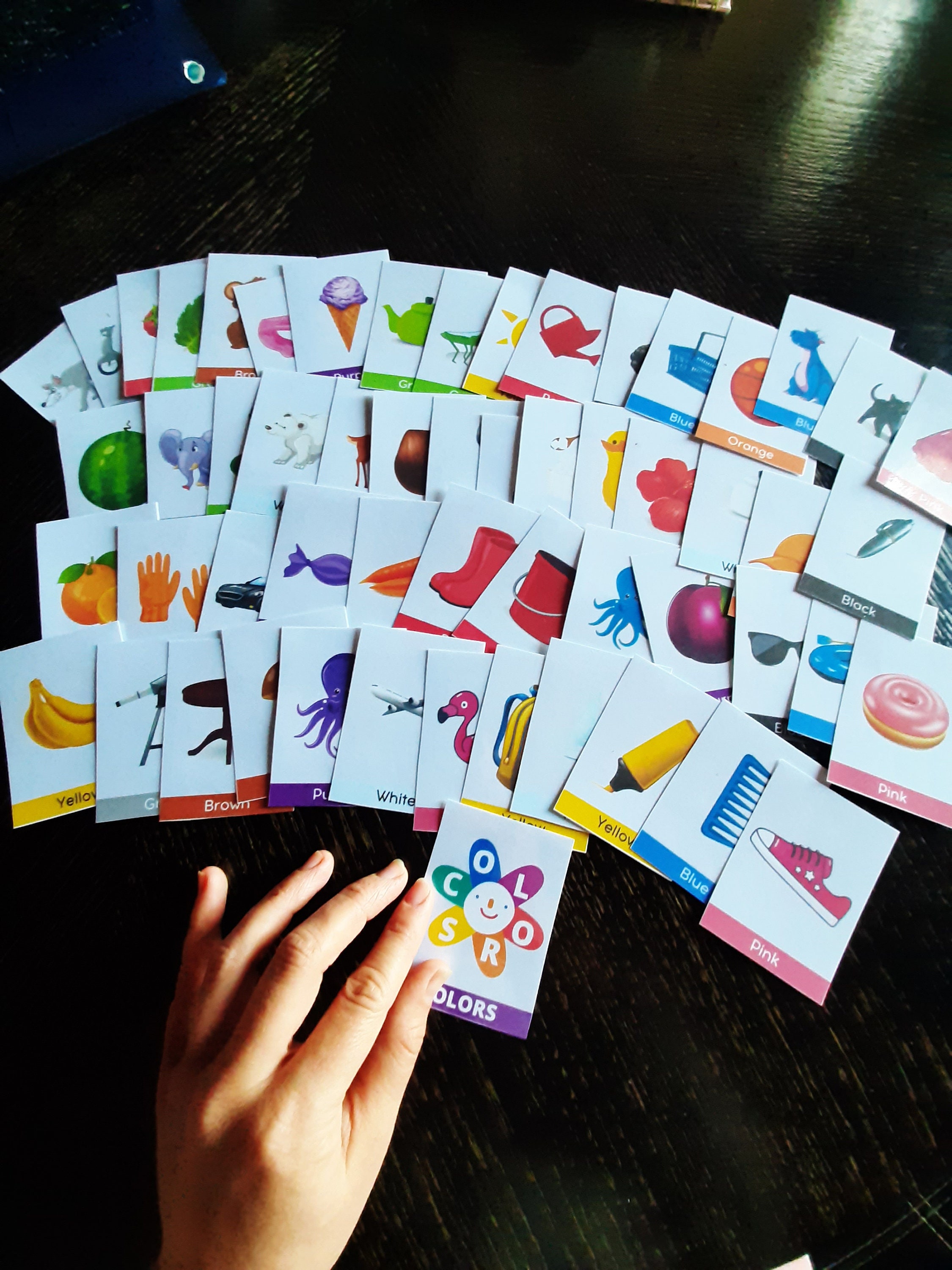 ENGLISH Flashcards Colours Colors Printable, Montessori Flash Cards ...