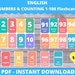 English Numbers 1 to 100 Counting Flashcards Printable, Counting ...
