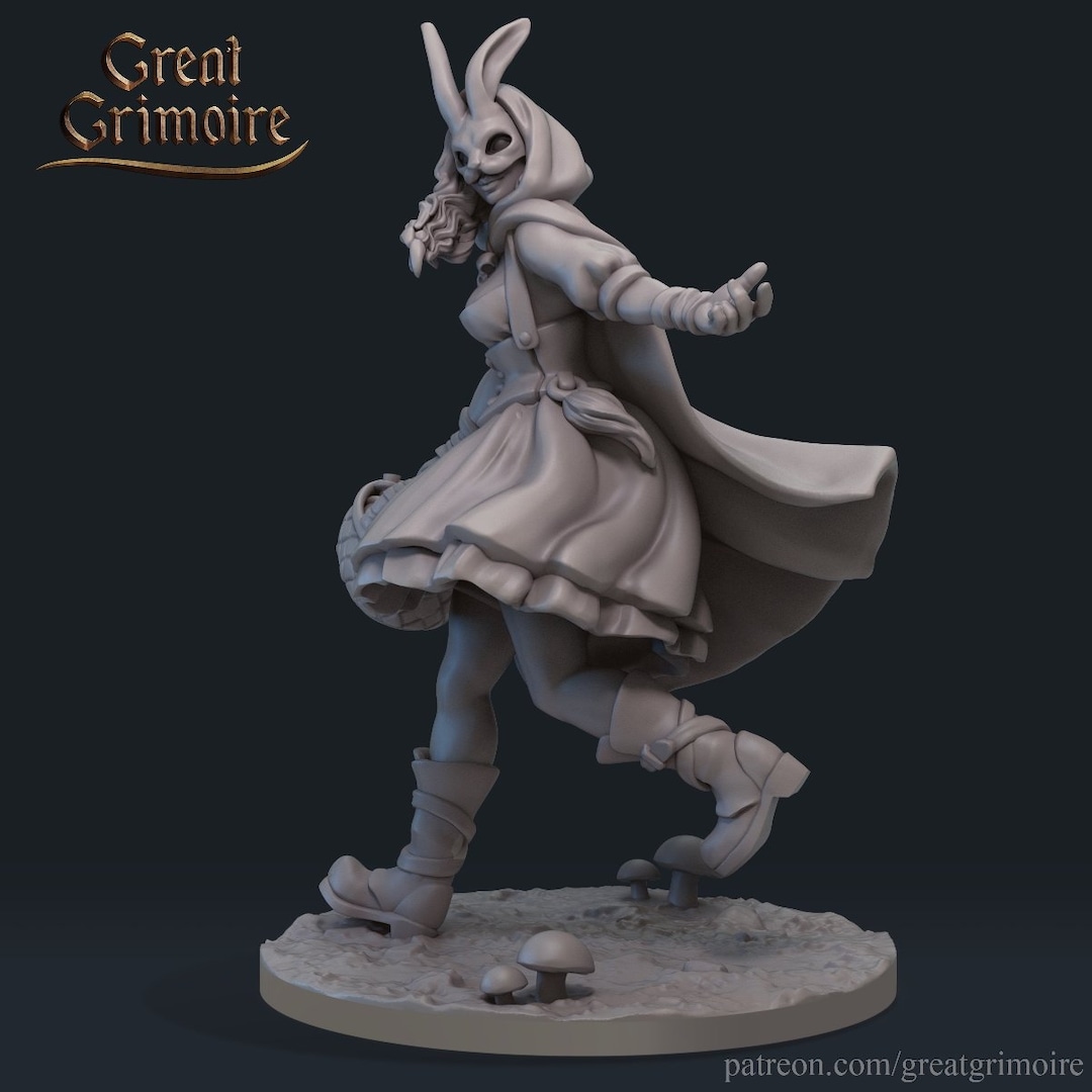 Little Red Riding Rabbit | 3D Printed Resin Model | Ideal for Dnd, RPG ...