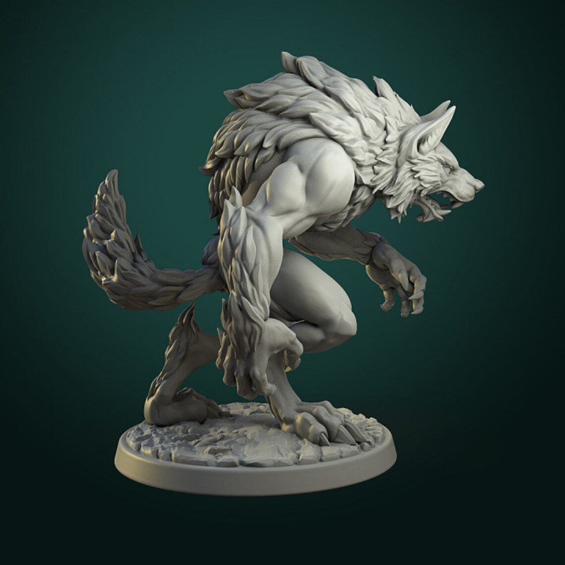Werewolf Miniature-hunched 3D Printed Resin Ideal for Dnd - Etsy