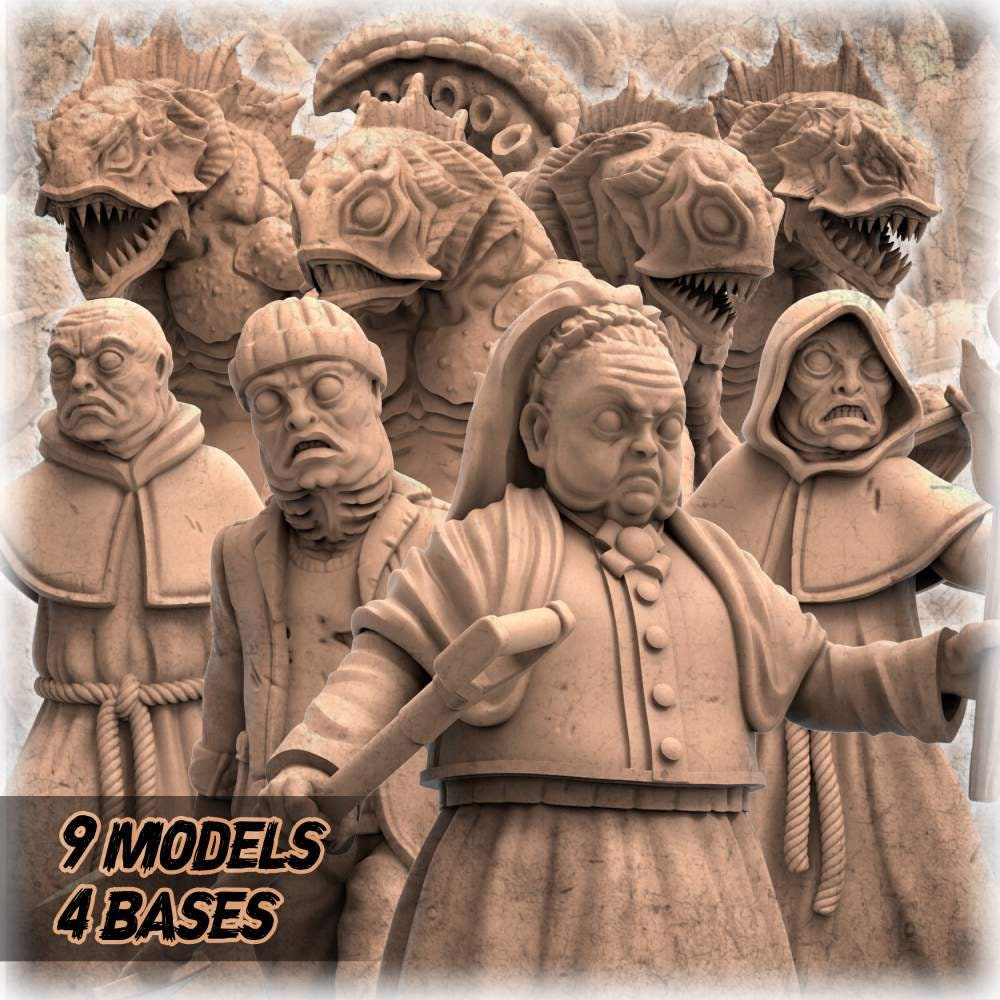Deep Ones Set 9 3D Printed Resin Model Ideal for Dnd, RPG, Table Top ...