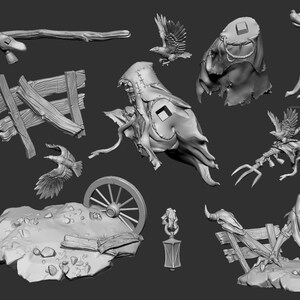 Haunted Scarecrow 3D Printed Resin Model Ideal for Dnd, RPG, Table Top ...