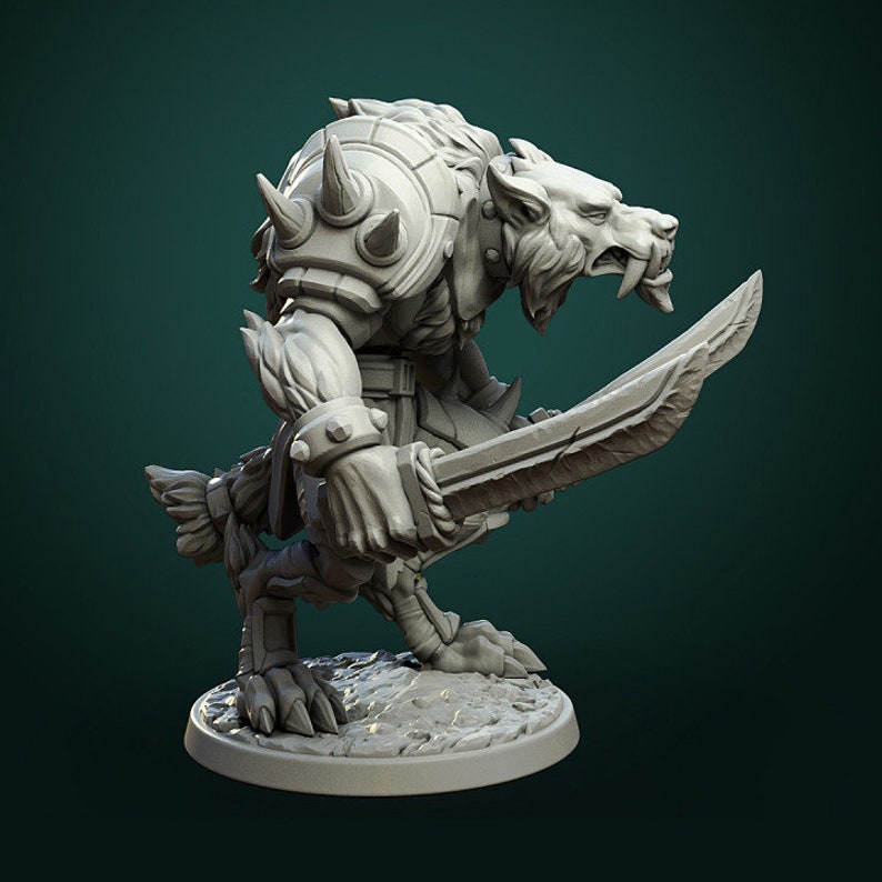 Werewolf Miniature 3D Printed Resin Model-ideal for Dnd, RPG, Table Top ...