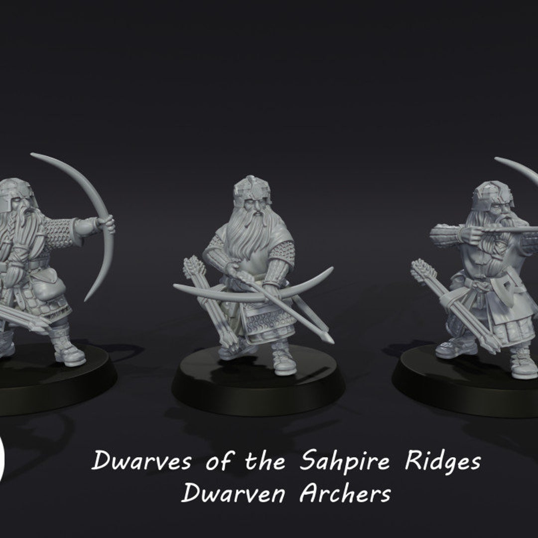 Dwarf Archers 3D Printed Resin Model Ideal for Dnd RPG - Etsy