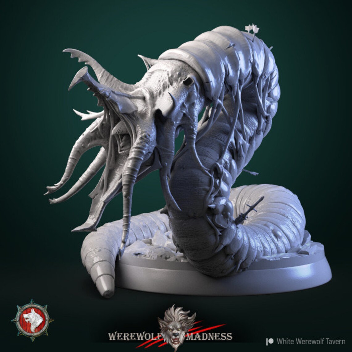Huge Worm Creature 3D Printed Resin Model Ideal for Dnd, RPG, AOS ...