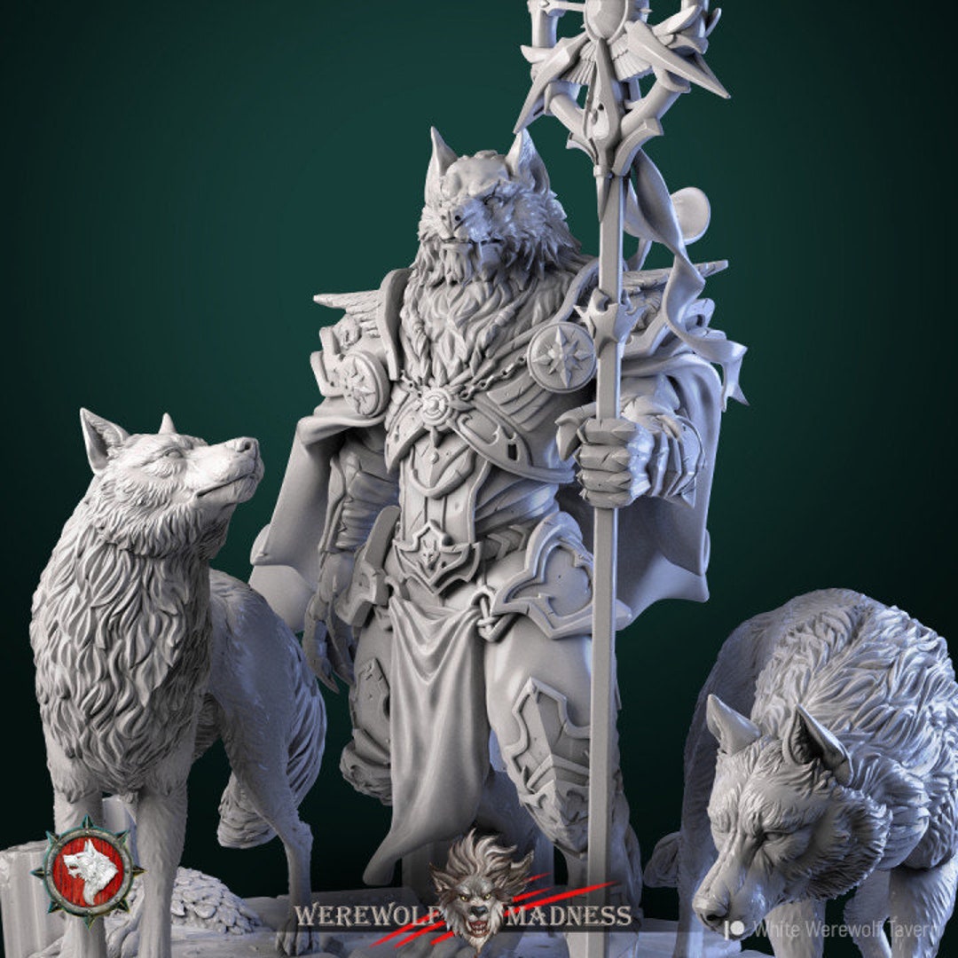 White Werewolf Diorama 3D Printed Resin Model Ideal for Dnd, RPG, AOS ...