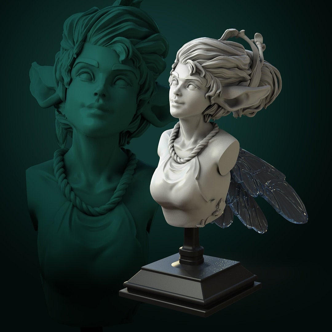 Pixie Bust 3D Printed Resin Model Display Piece Ideal for Dnd, RPG, Table Top Gaming, Greek ...