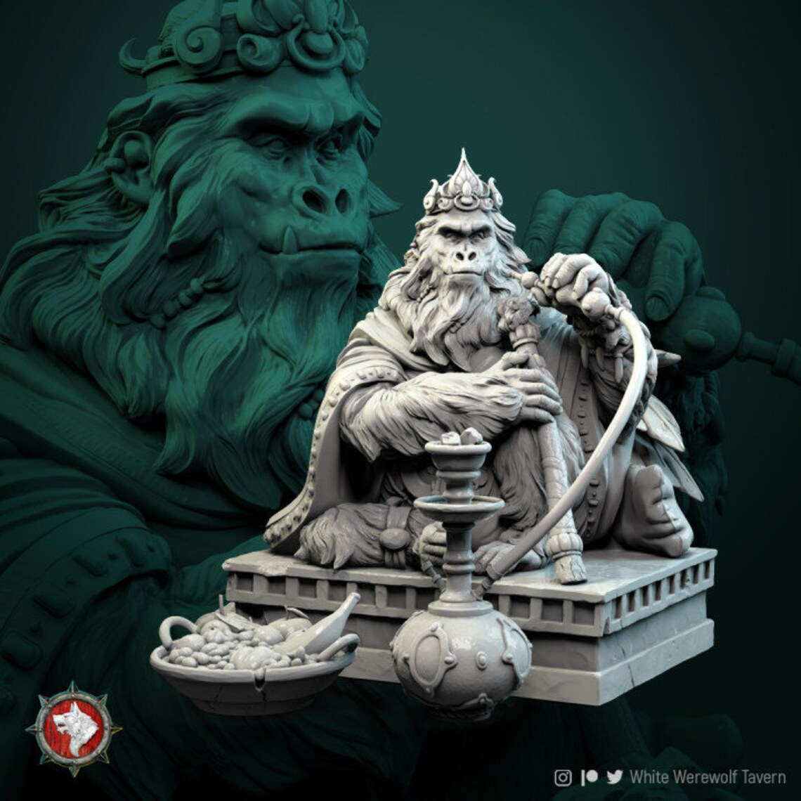 Kruh Monkey King Display Piece RPG, Dnd, Table Top Gaming, Mythology ...