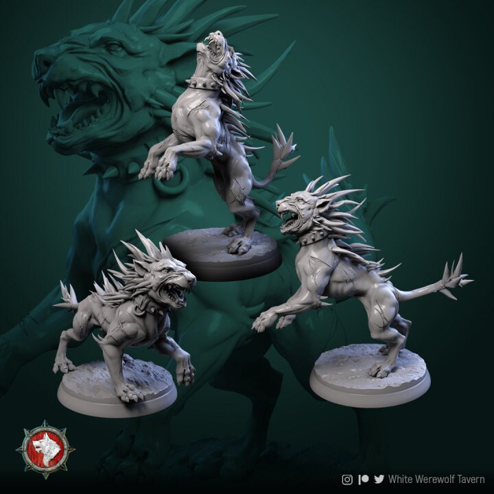 Evil Dogs 3 Set 3D Printed Resin Model-ideal for Dnd, RPG, Table Top ...