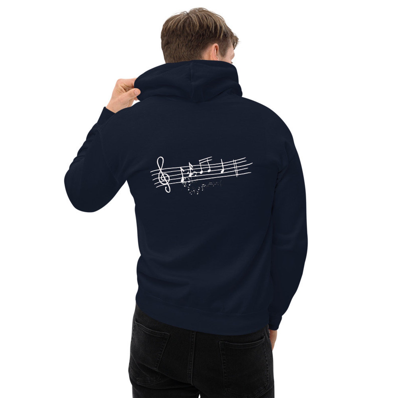 Music Designer Front and Back Print Unisex Hoodie, Gift for Him, Gift ...