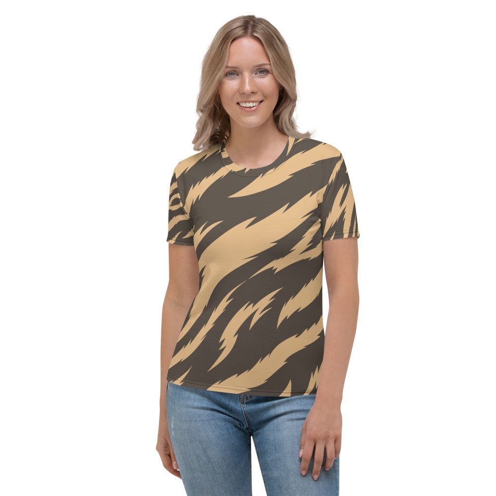 Tiger Stripe Women's Full Print T-shirt, Gift for Her, Birthday Gift ...