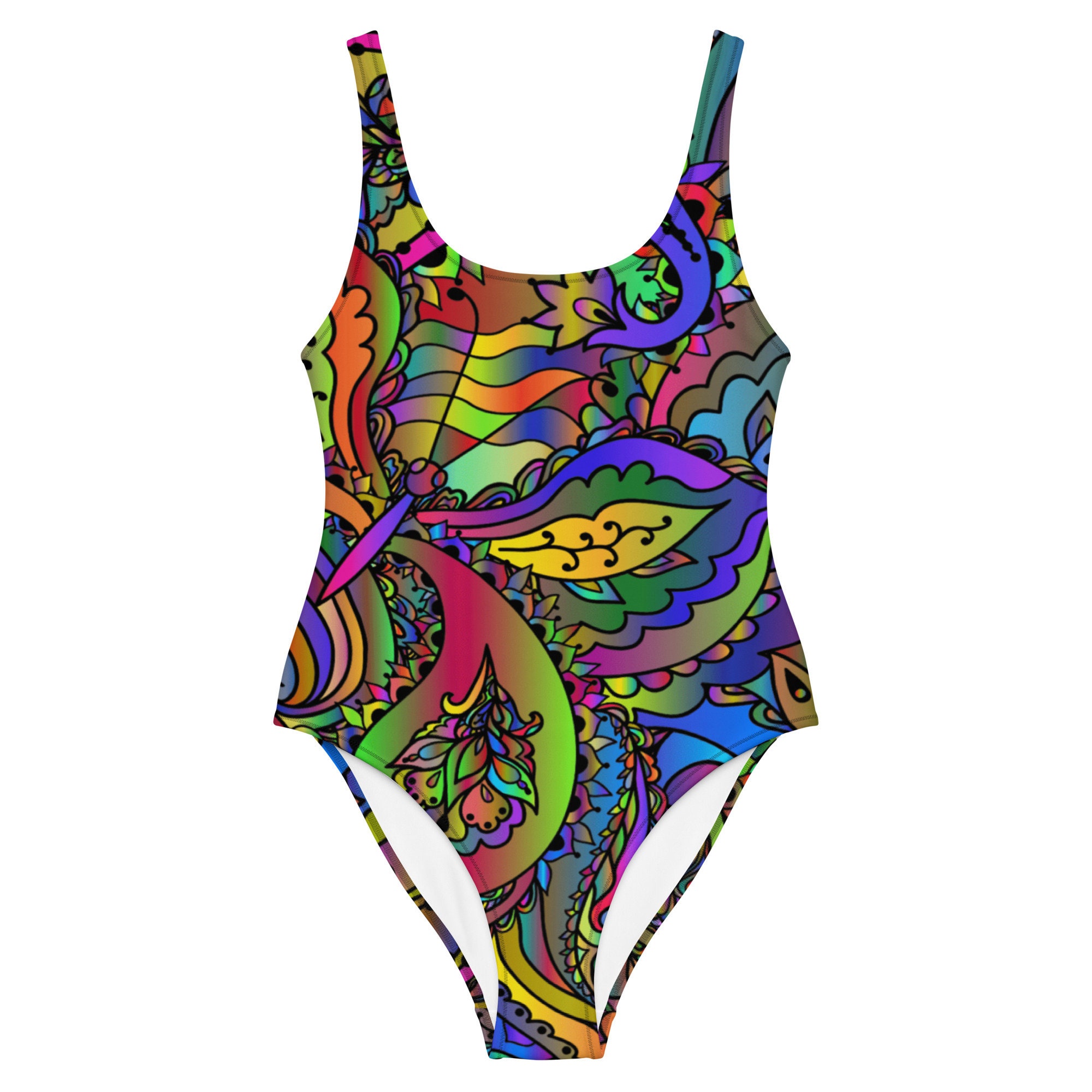 Paisley Design One-piece Blue Swimsuit, Gift for Her, Birthday Gift ...
