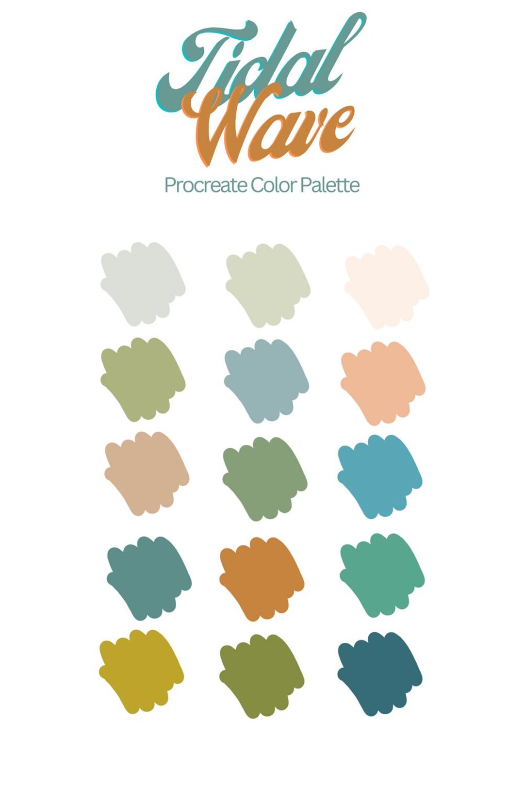 Tidal Wave Procreate Color Palette - Etsy