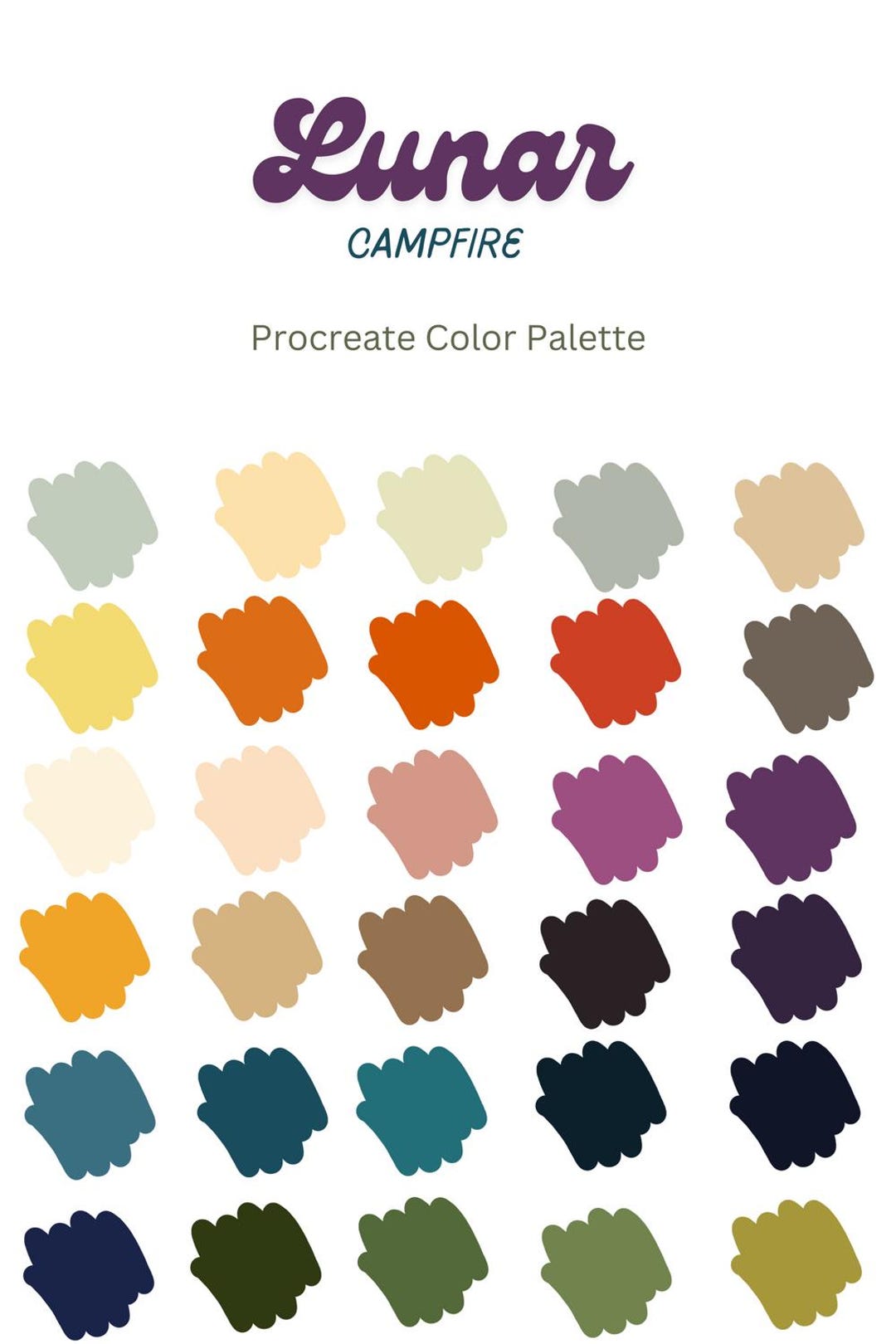 Lunar Campfire Procreate Color Palette - Etsy