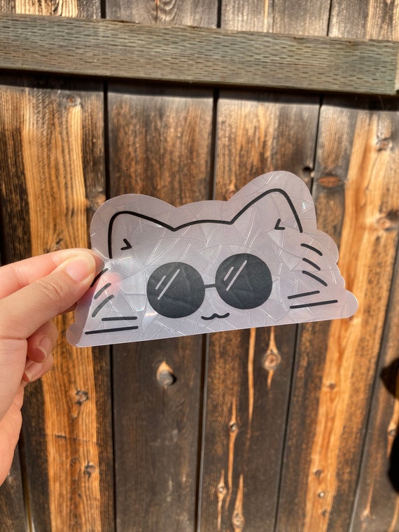 Cat Sun Catcher Sticker Anime Inspired Sun Catcher - Etsy