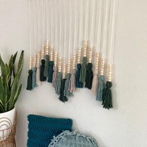 Wall Hanging Decor in Blue and Green Colors, Eucalyptus Inspired ...