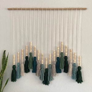 Wall Hanging Decor in Blue and Green Colors, Eucalyptus Inspired ...
