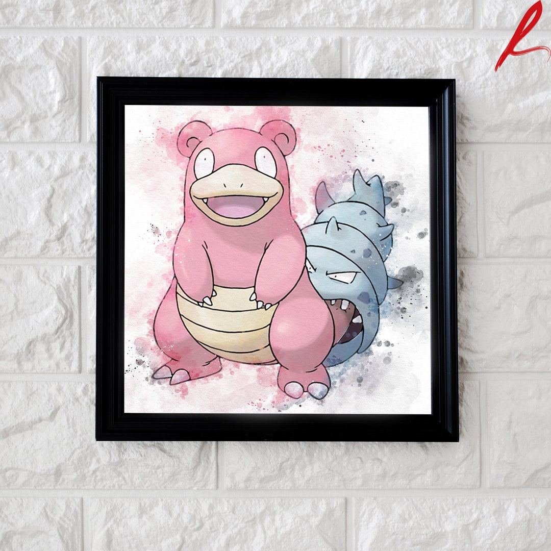 Printable Slowbro Poster, Slowbro Pokemon Digital Print, Pokemon Party ...
