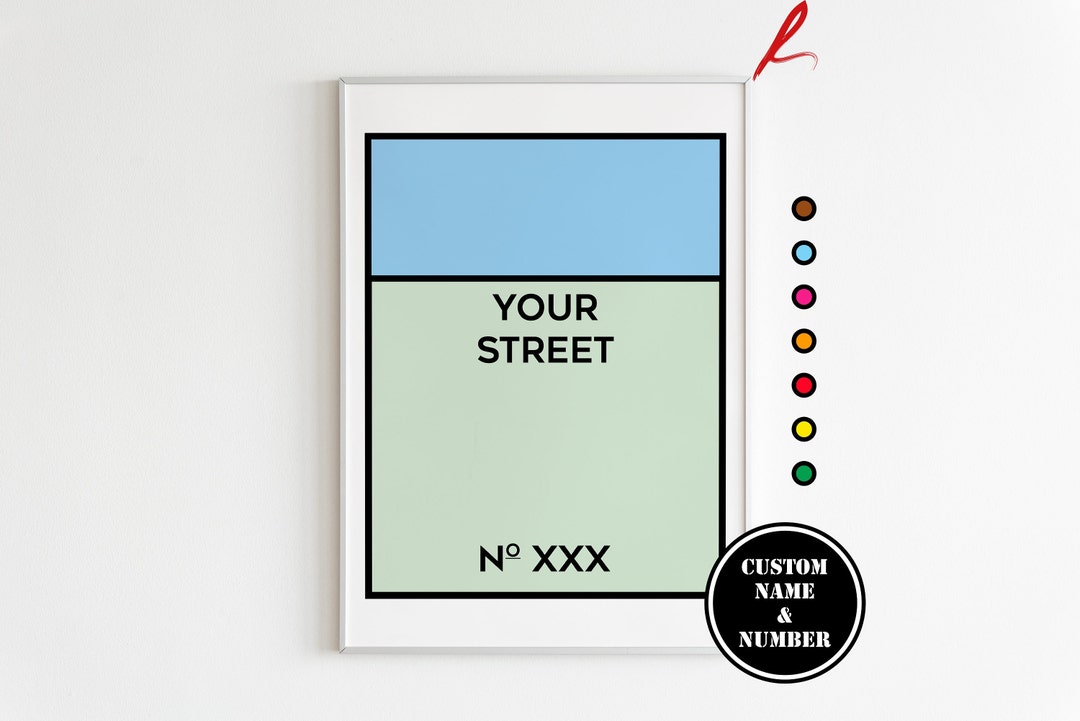 Personalized Monopoly Card Poster,monopoly Property Print,new Home Wall ...