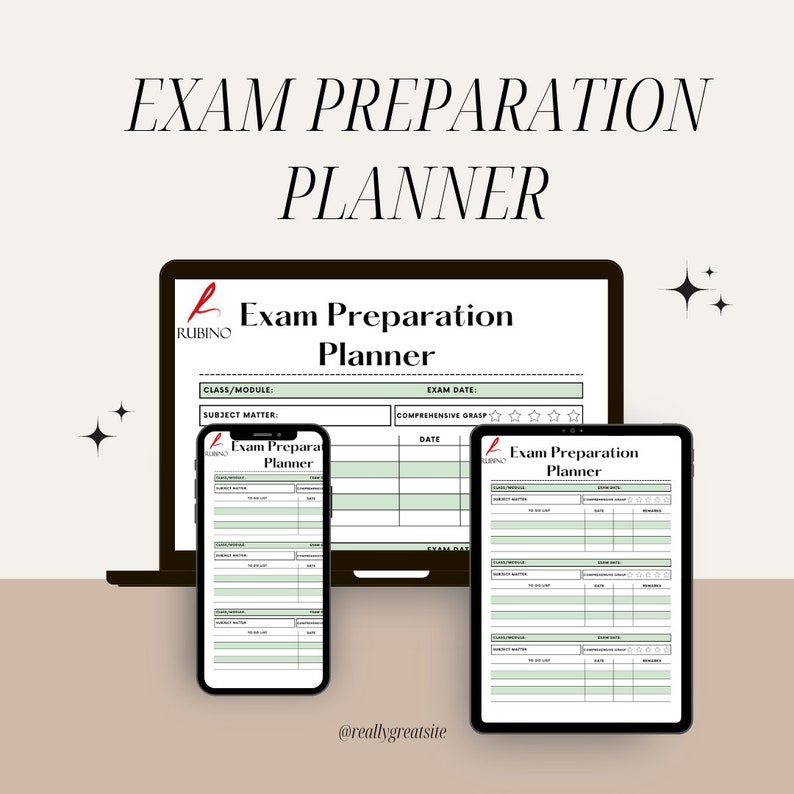 EXAM PREPARATION PLANNER Study Planner College Planner Exam Preparation ...