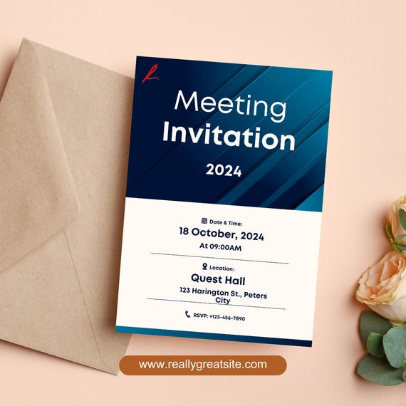 Formal Business Meeting Invitation International, Professional