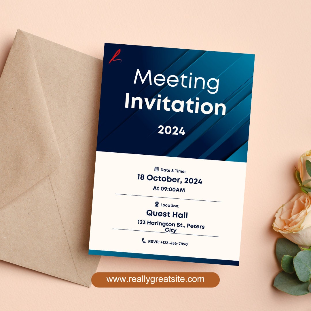 Invitación oficial a reunión, Invitación a reunión minimalista ...