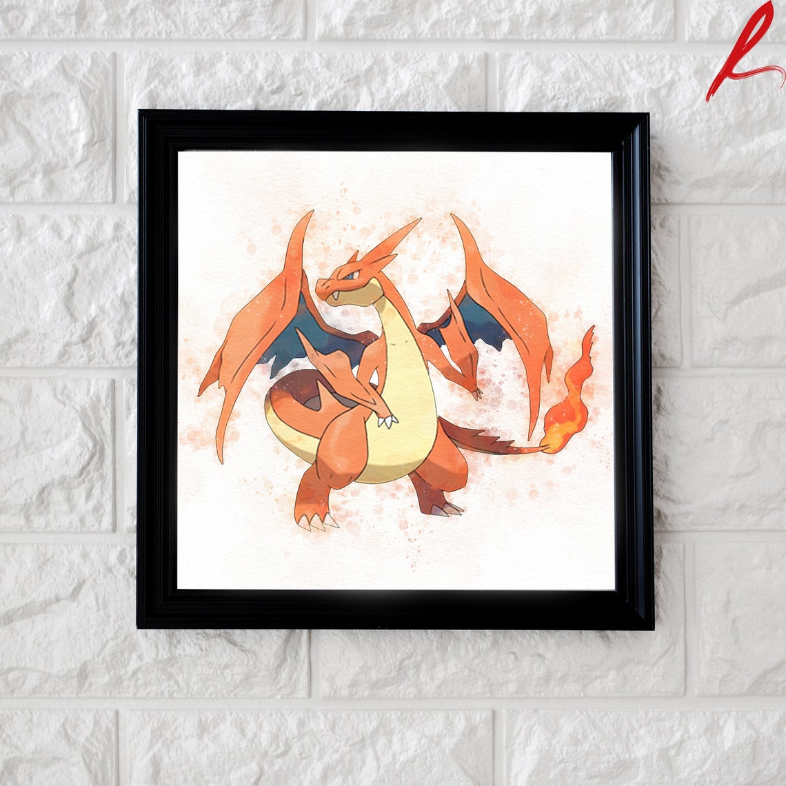 Printable Mega Charizard Poster, Mega Charizard Pokemon Digital Print ...