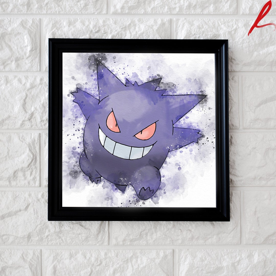 Gengar Watercolor Pokémon Art Print - Digital Download Gengar Poster ...