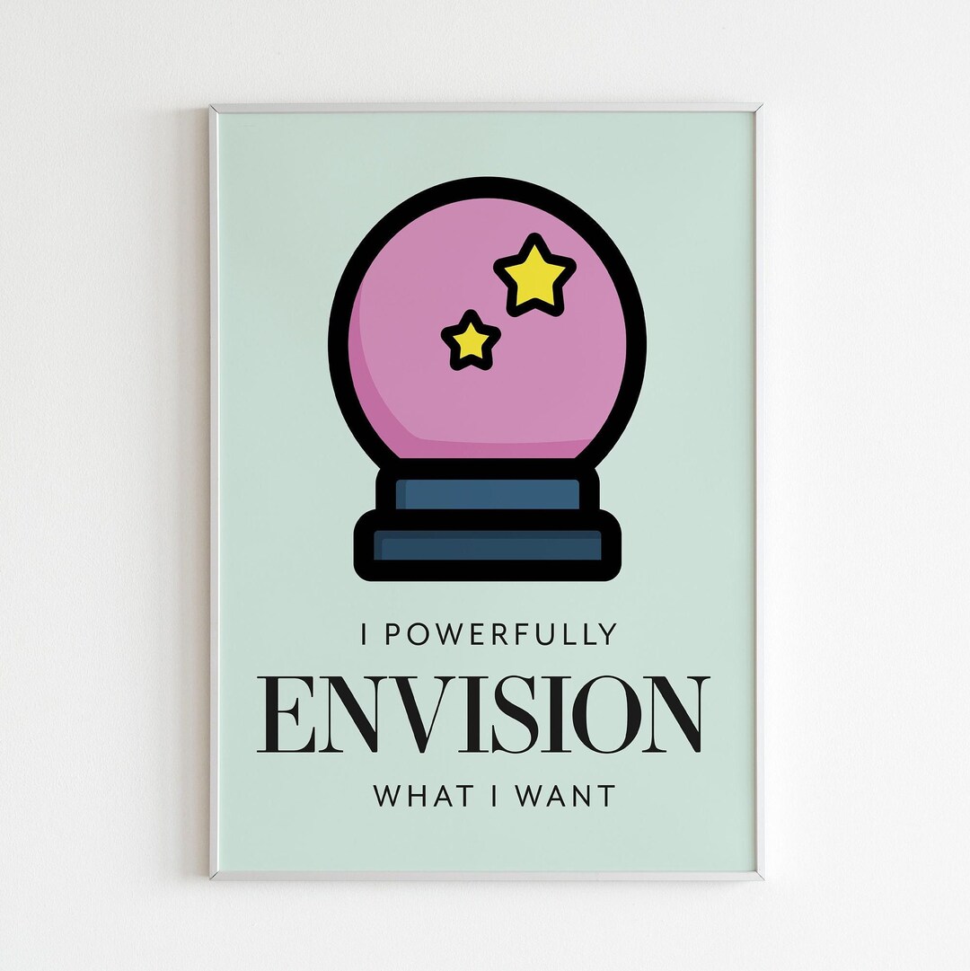 I Powerfully Envision What I Want" Motivational Digital Poster – High ...
