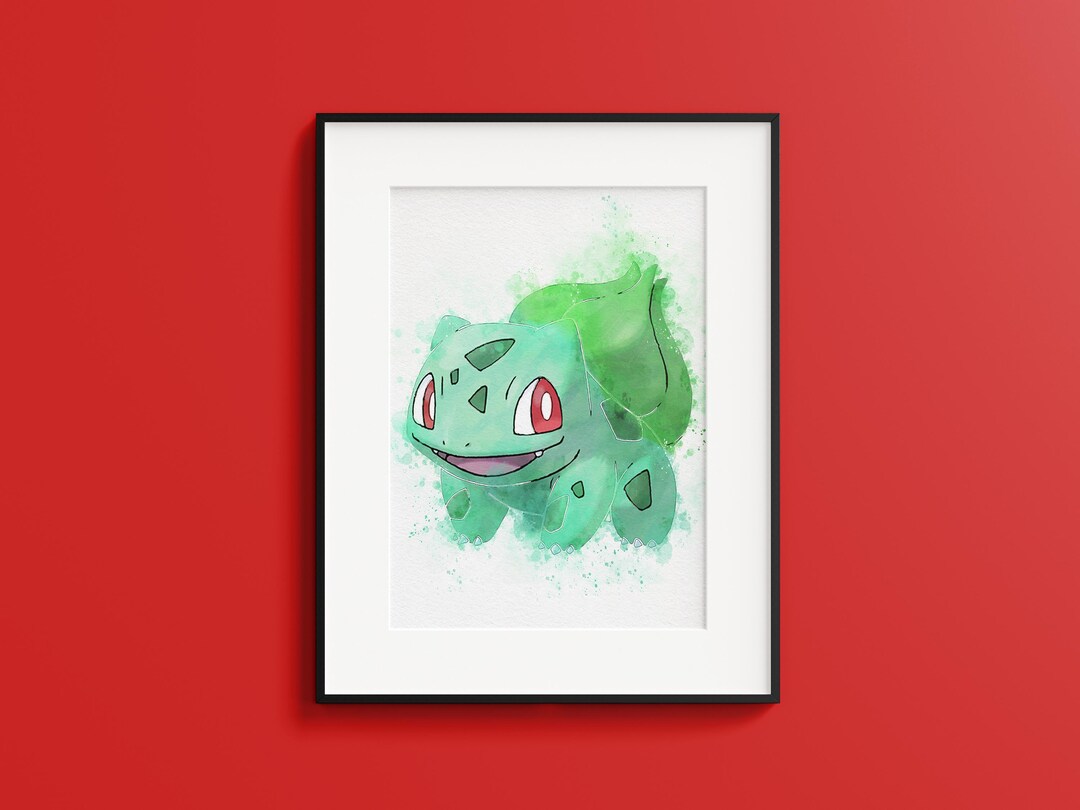 Bulbasaur Watercolor Art Print Pokémon Wall Art Digital Download ...