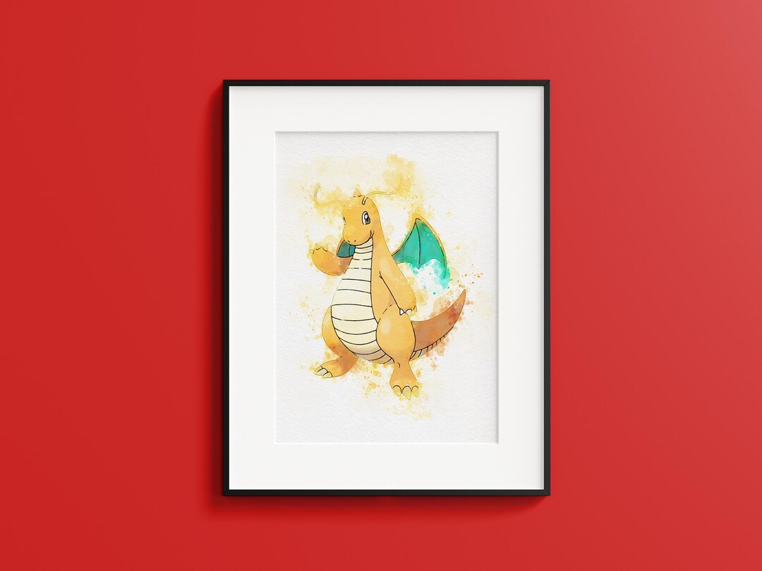 Dragonite Watercolor Pokémon Art Print Digital Download Dragonite ...
