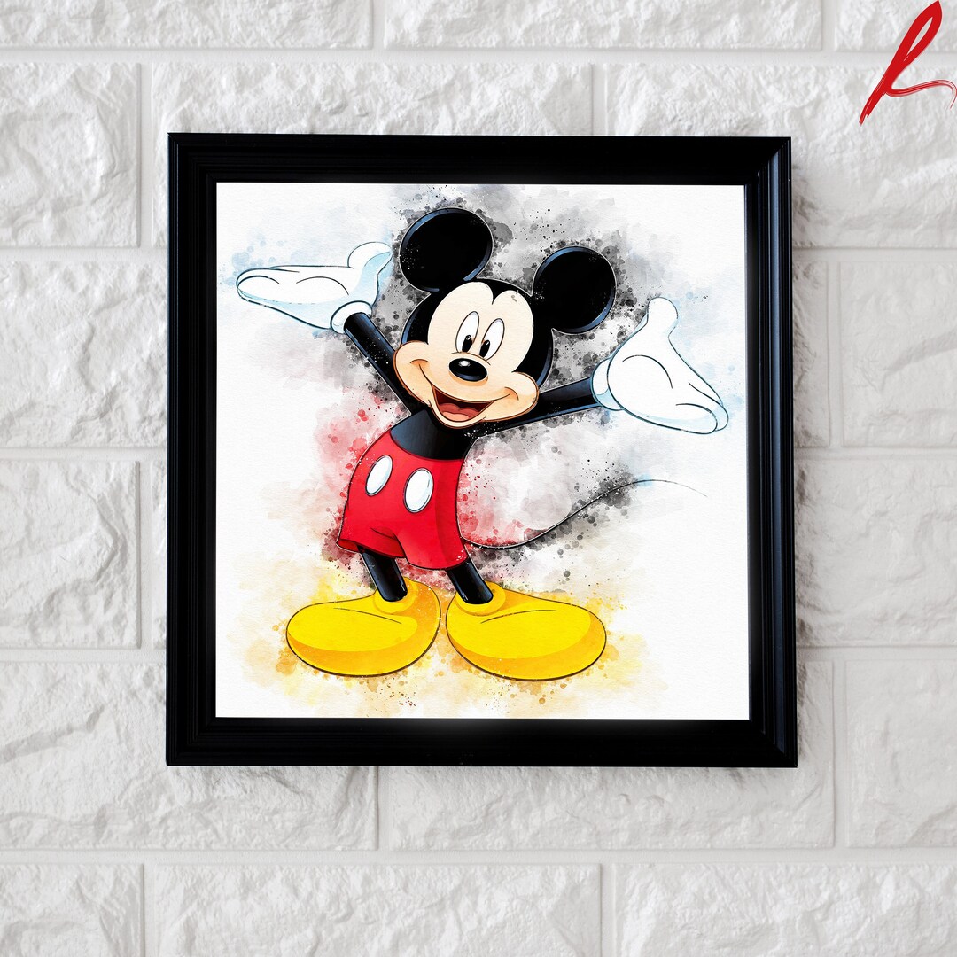 Printable Mickey Mouse Poster, Mickey Mouse Digital Print, Birthday ...