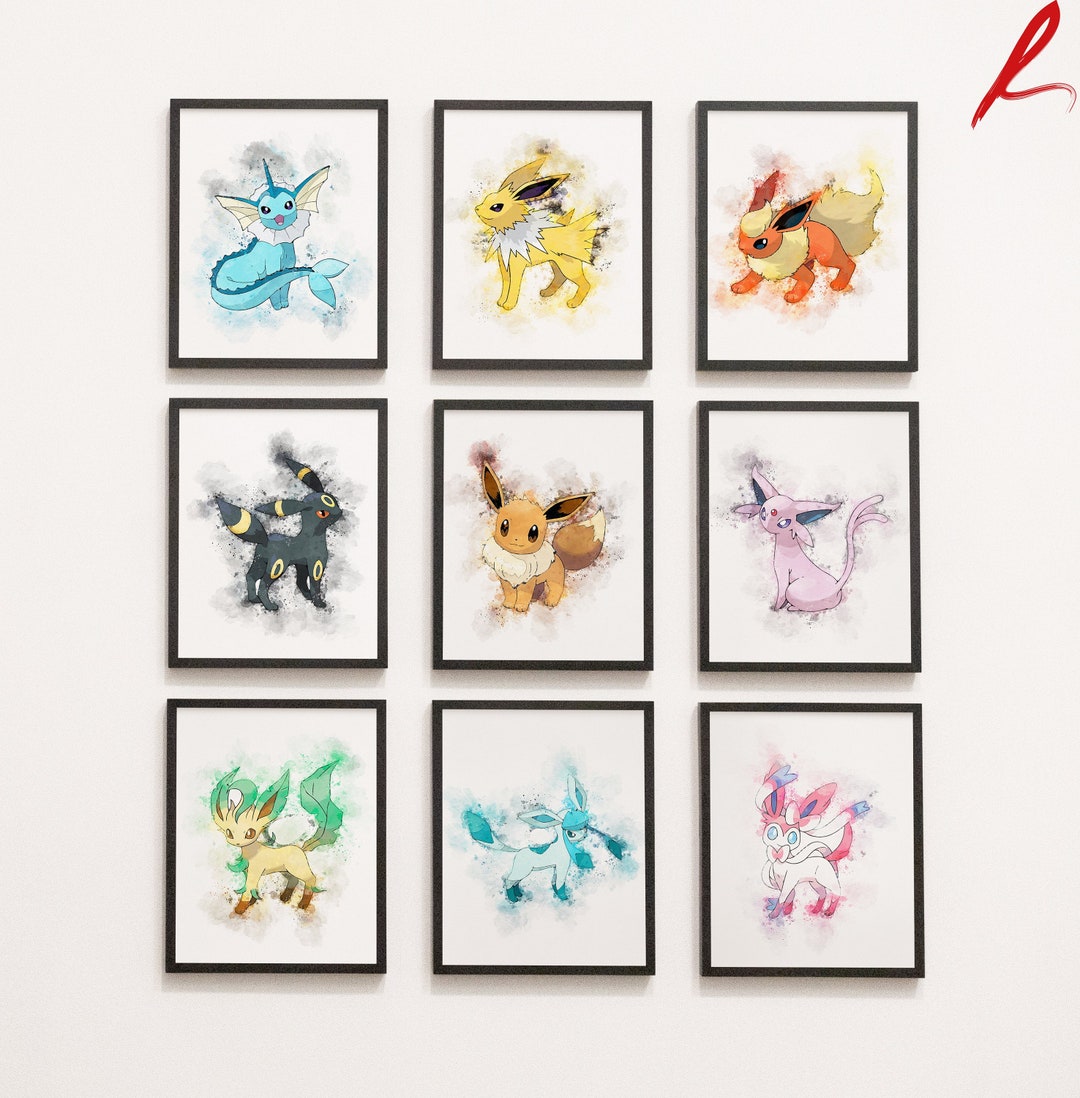 All Eeveelutions Family Poke Prints, Eeeveelution Printable, Digital ...