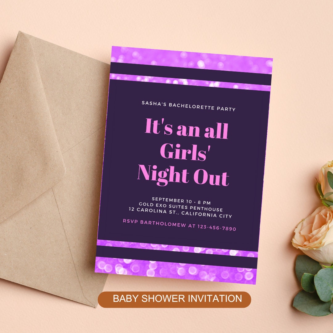 Editable and Printable Sleepover NIGHT PARTY for GIRLS, Slumber Party ...