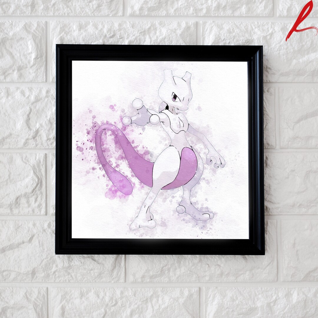 Mewtwo Watercolor Pokémon Art Print - Digital Download Mewtwo Poster ...