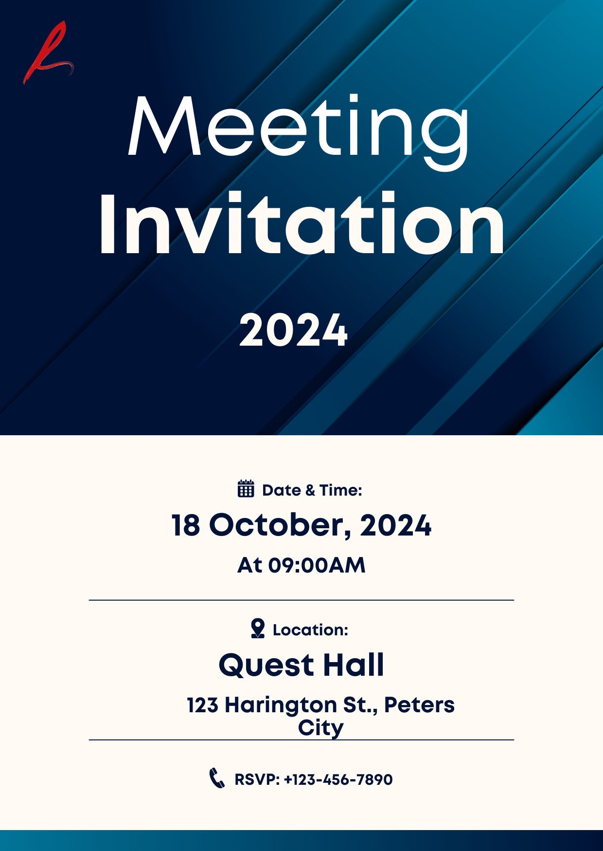 Official Meeting Invitation, Minimalist Meeting Invitation, Corporate ...