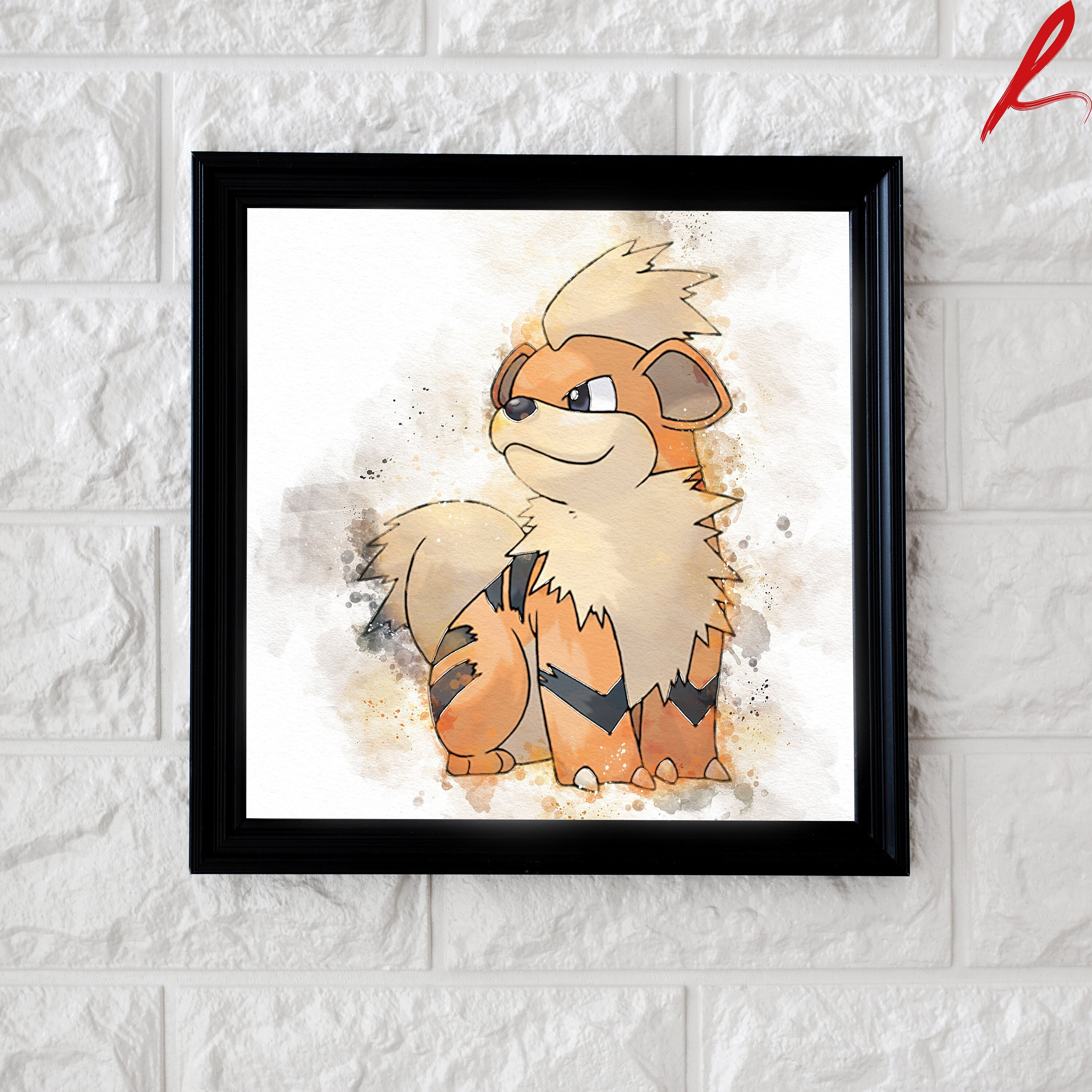 Printable Growlithe Poster, Growlithe Pokemon Digital Print, Pokemon ...